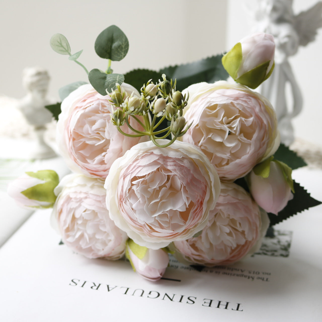 Bulk 12" Peonies Bush with Buds Silk Floral Arrangement Wholesale ...
