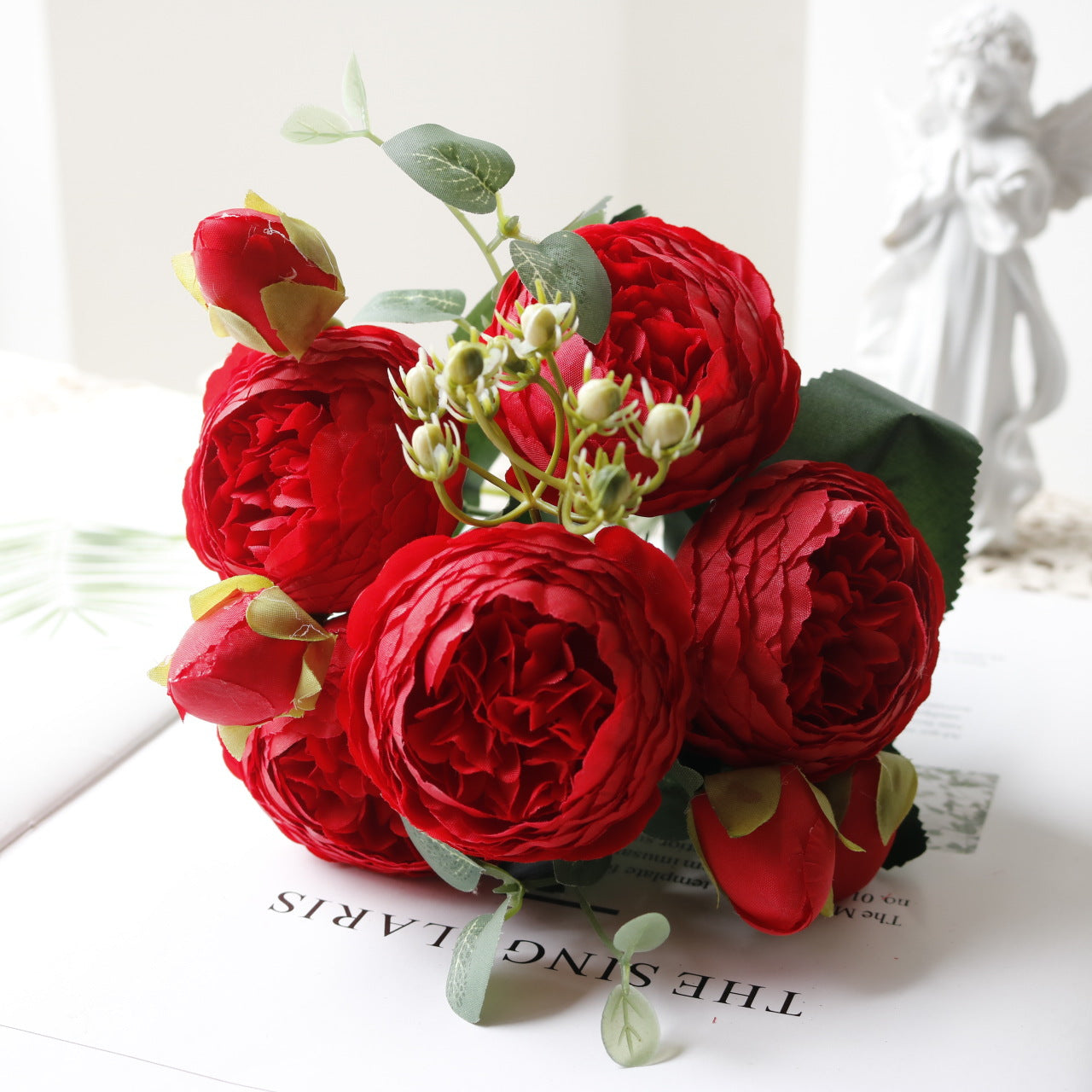 Bulk 12" Peonies Bush with Buds Silk Floral Arrangement Wholesale ...