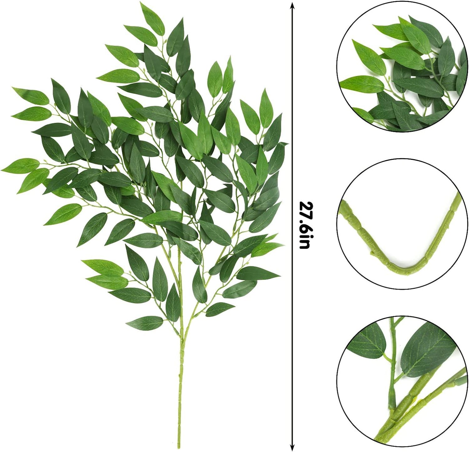 Bulk 6 Pcs Artificial Italian Ruscus Greenery Stem Hanging Greenery Sp ...
