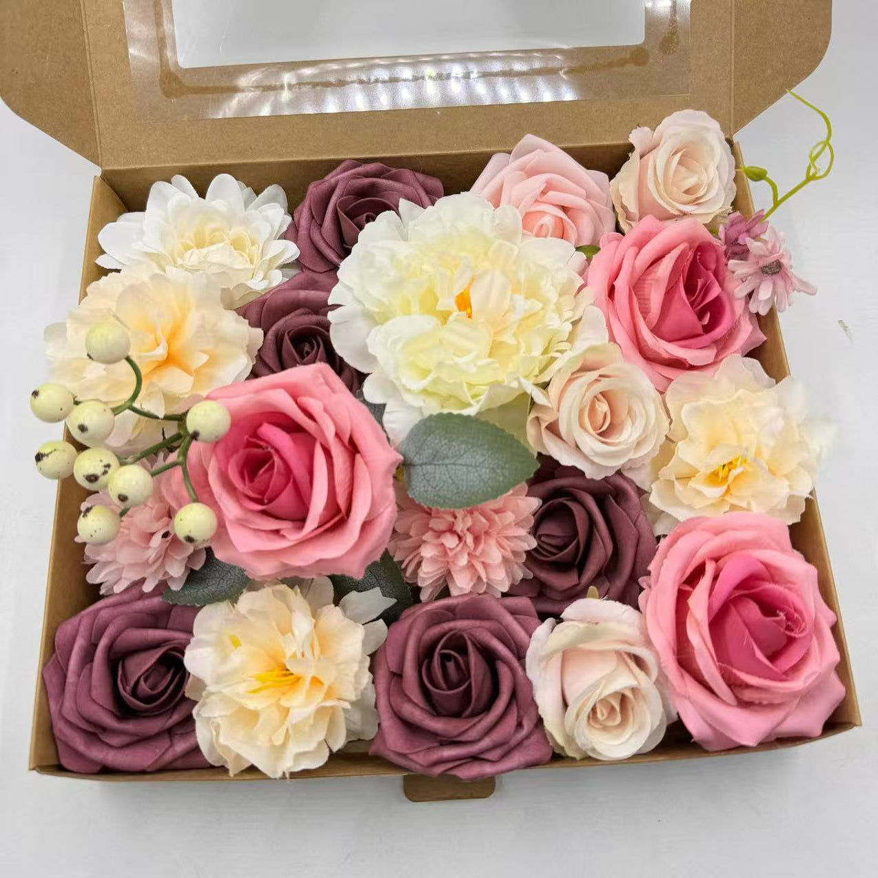 Bulk Artificial Flowers Combo Box Set Fake Flowers Faux Cake Flowers w ...