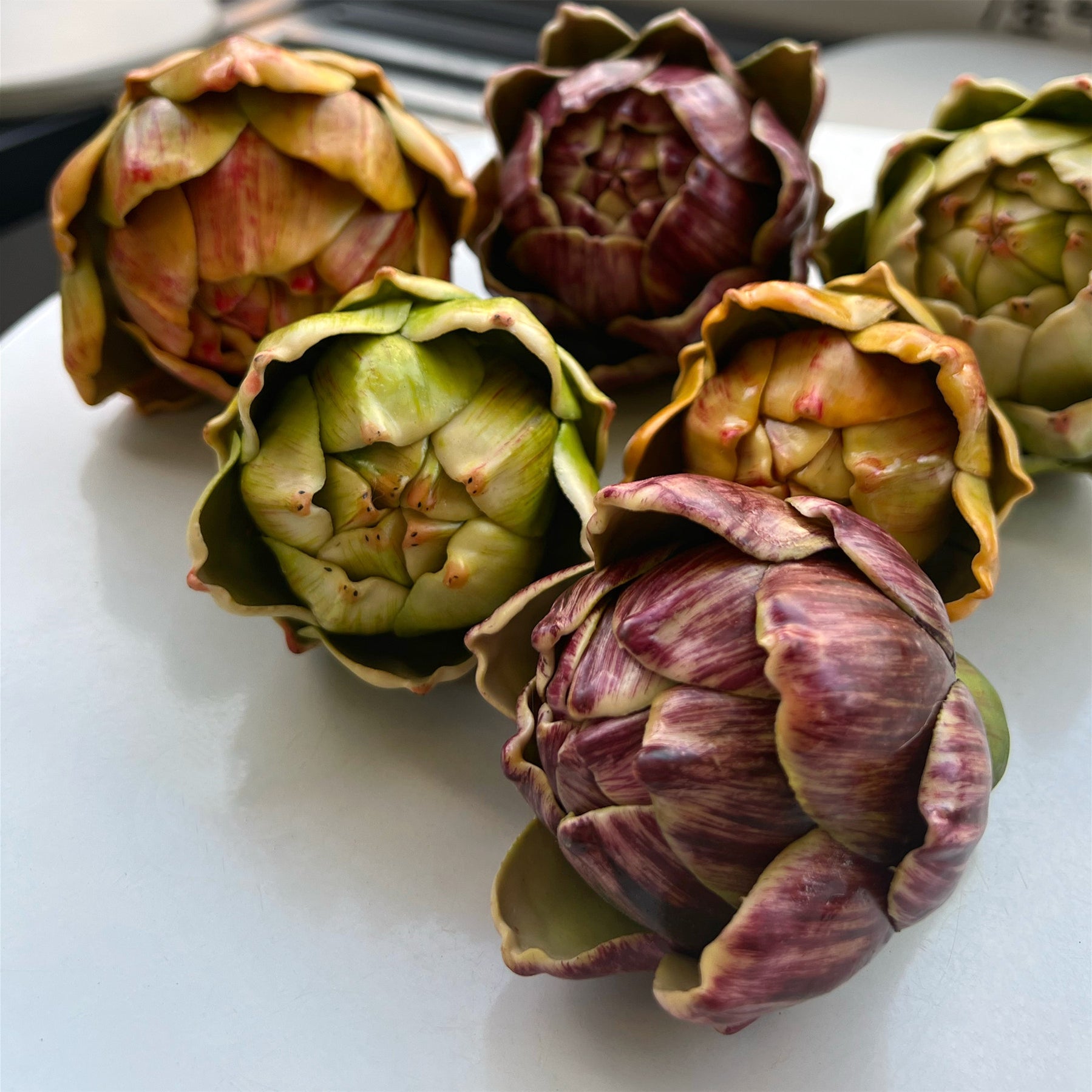 Bulk 3 Colors Large Artificial Artichokes Real Touch Vegetables Artifi ...
