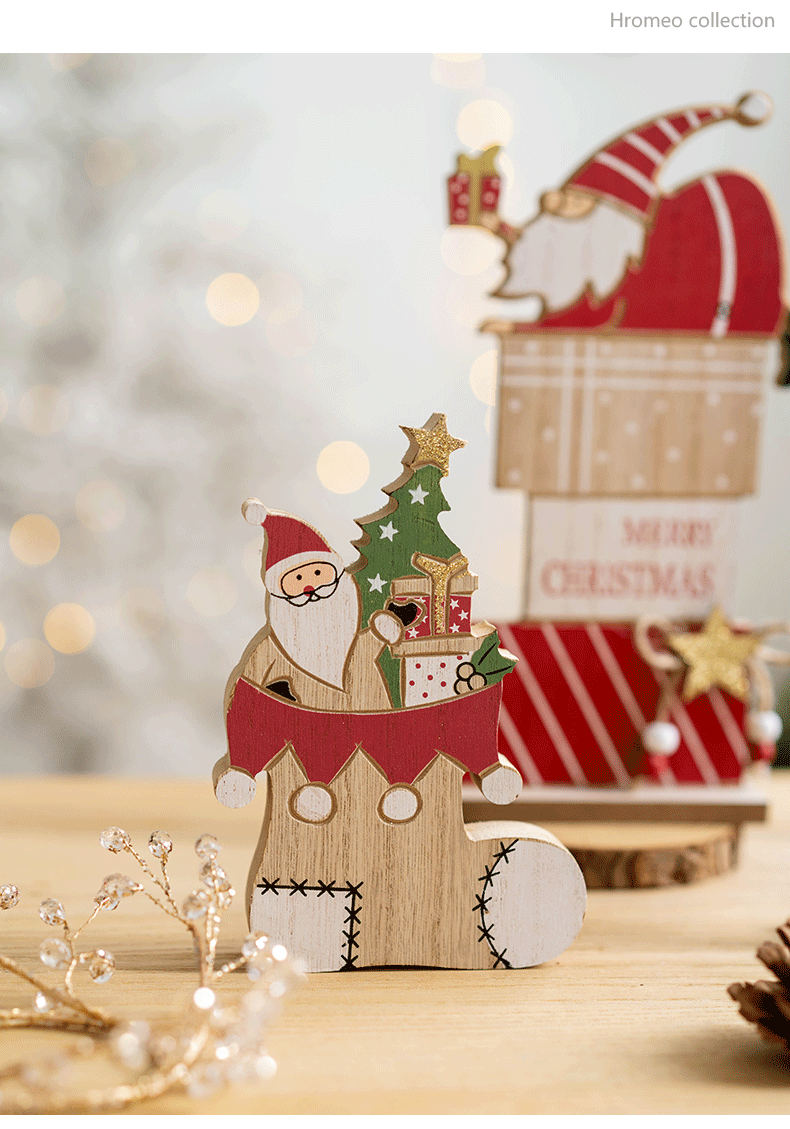 Bulk Wooden Tabletop Decoration Christmas Ornament for Home Office Par ...