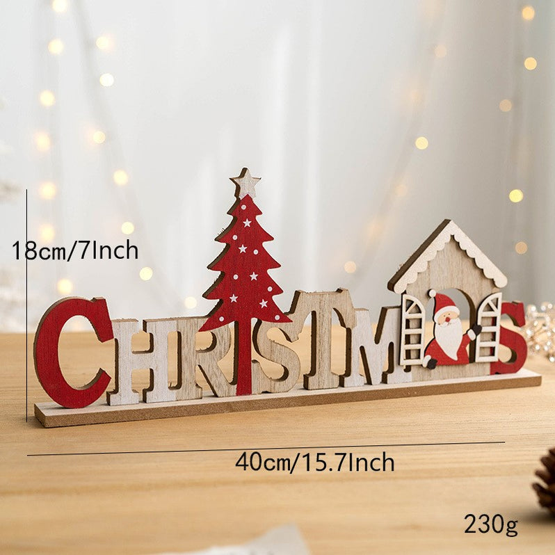 Bulk Wooden Tabletop Decoration Christmas Ornament for Home Office Par ...
