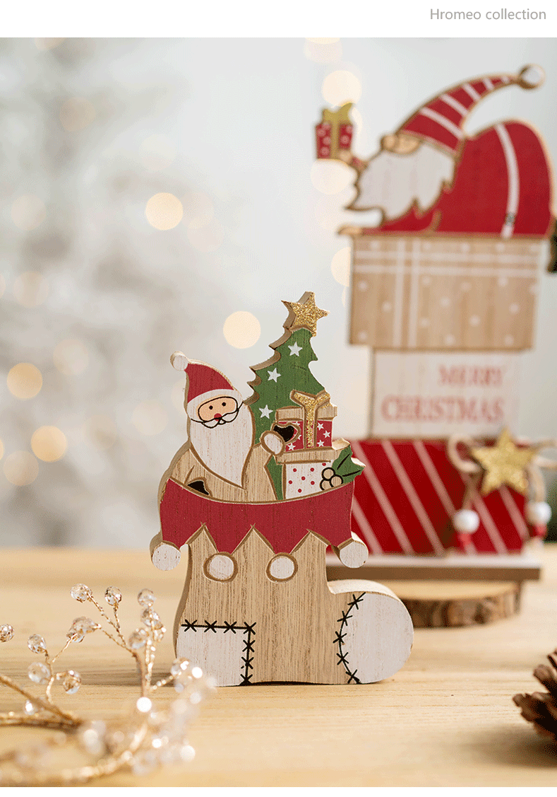 Bulk Wooden Tabletop Decoration Christmas Ornament for Home Office Par ...