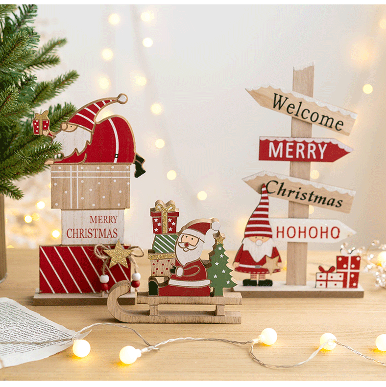 Bulk Wooden Tabletop Decoration Christmas Ornament for Home Office Par ...