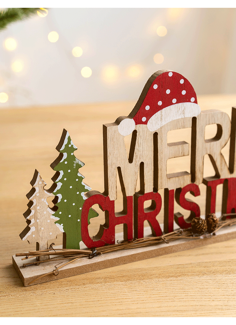 Bulk Wooden Tabletop Decoration Christmas Ornament for Home Office Par ...