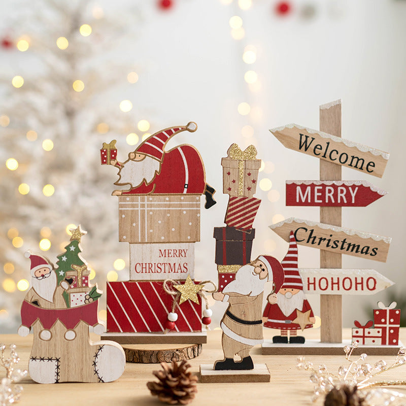 Bulk Wooden Tabletop Decoration Christmas Ornament for Home Office Par ...