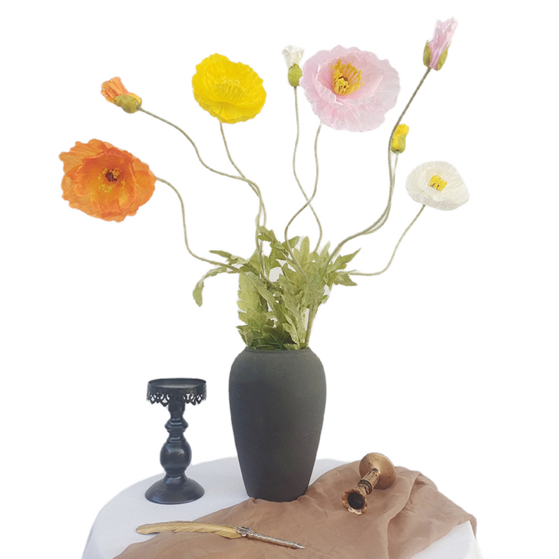 Bulk Extra Large 41" Poppy Long Stems Artificial Silk Flowers for Tall ...