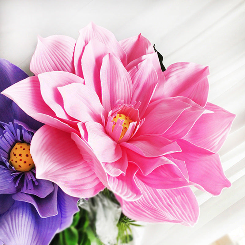 Bulk Extra Size Lotus Foam Flower Heads Giant Flowers Photo Mall Prop ...