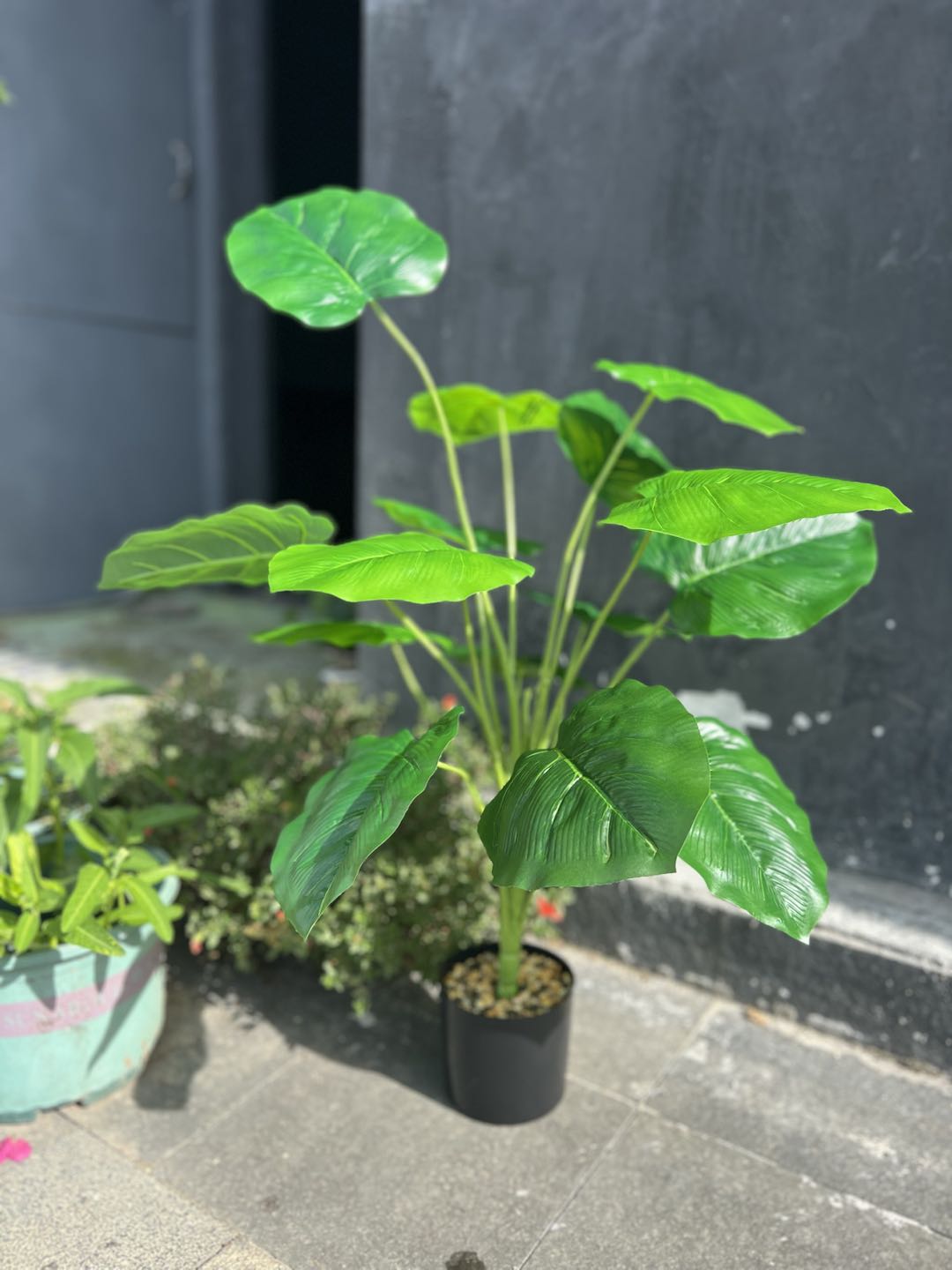 Bulk Exclusive 28" Fake Plants Large Artificial Elephant Leaf Faux Pla ...