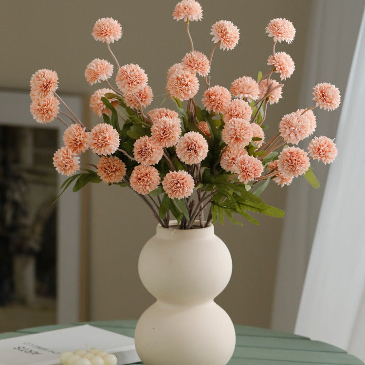 Clearance 26" Faux Kiku Flower Stems Pom Pom Balls for Aesthetic Room ...
