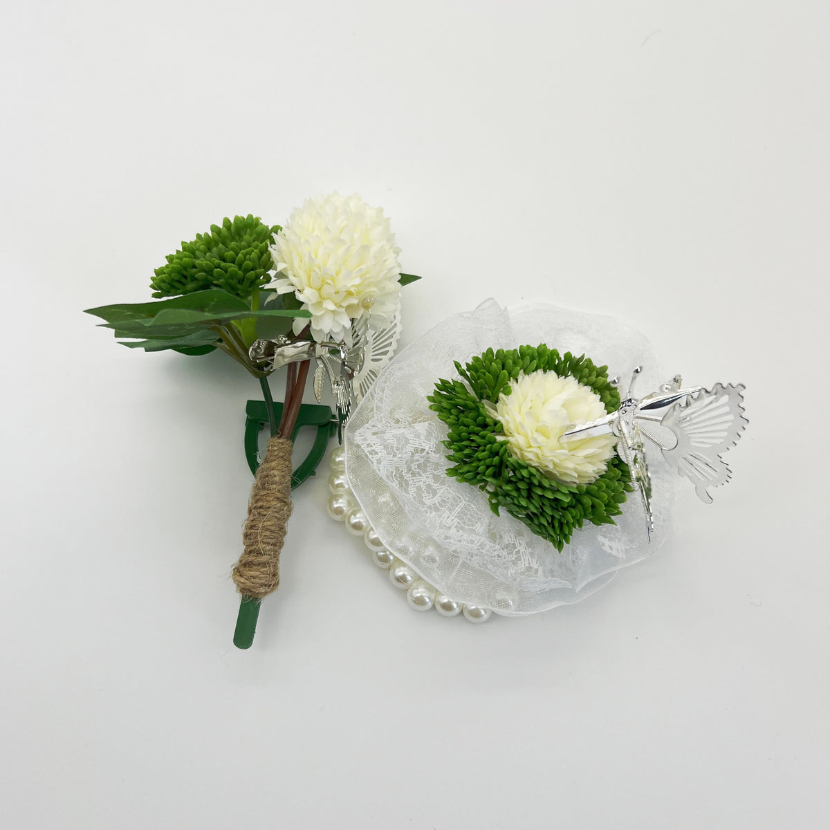 Bulk Mum Ball Flower with Butterfly Wrist Corsage Wristlet Band Bracel ...