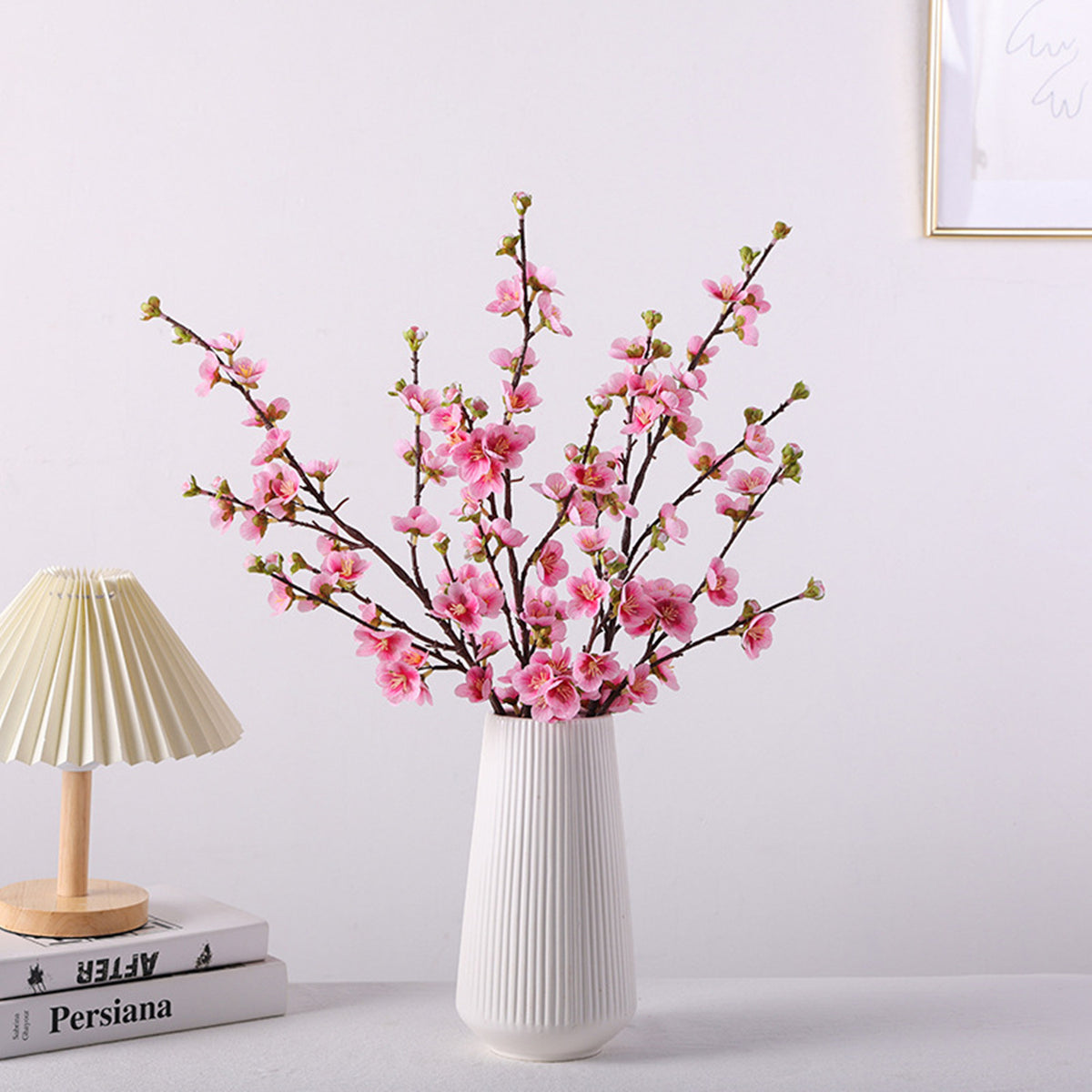 Bulk 30 inches Tall Plum Blossom Spray Branches Stems Real Touch Flowe ...