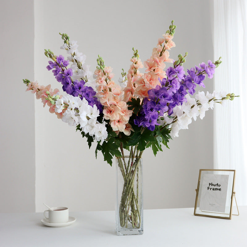Bulk Long Larkspur Stems Real Touch Flowers Lifelike Floral Bouquet Wh ...