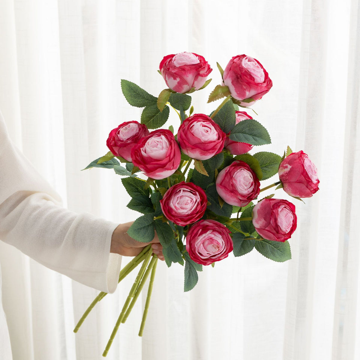 Bulk 20" Round Peony Spray Branch Stems Artificial Silk Flowers Wholes ...