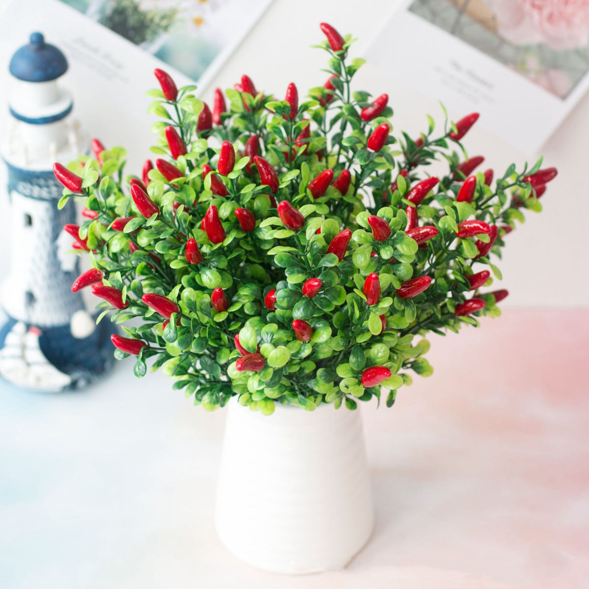 Artificial Chili Branch Lucky Fruits Ornament Pepper Plant ...