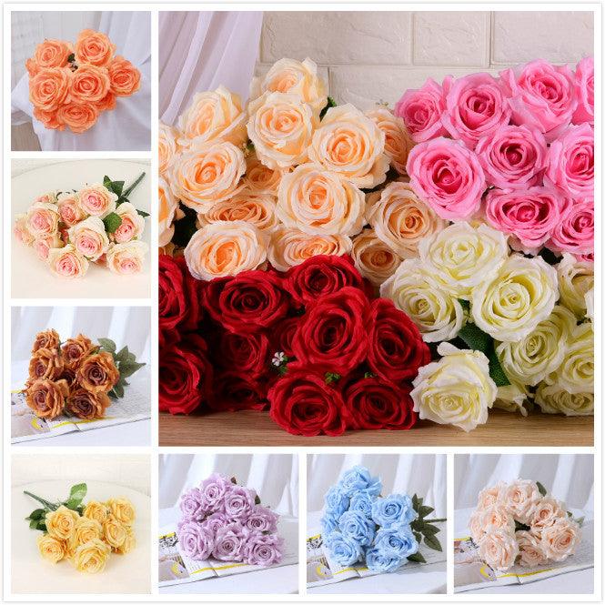 Bulk 15" Rose Bush Faux Silk Flowers Wholesale — Artificialmerch