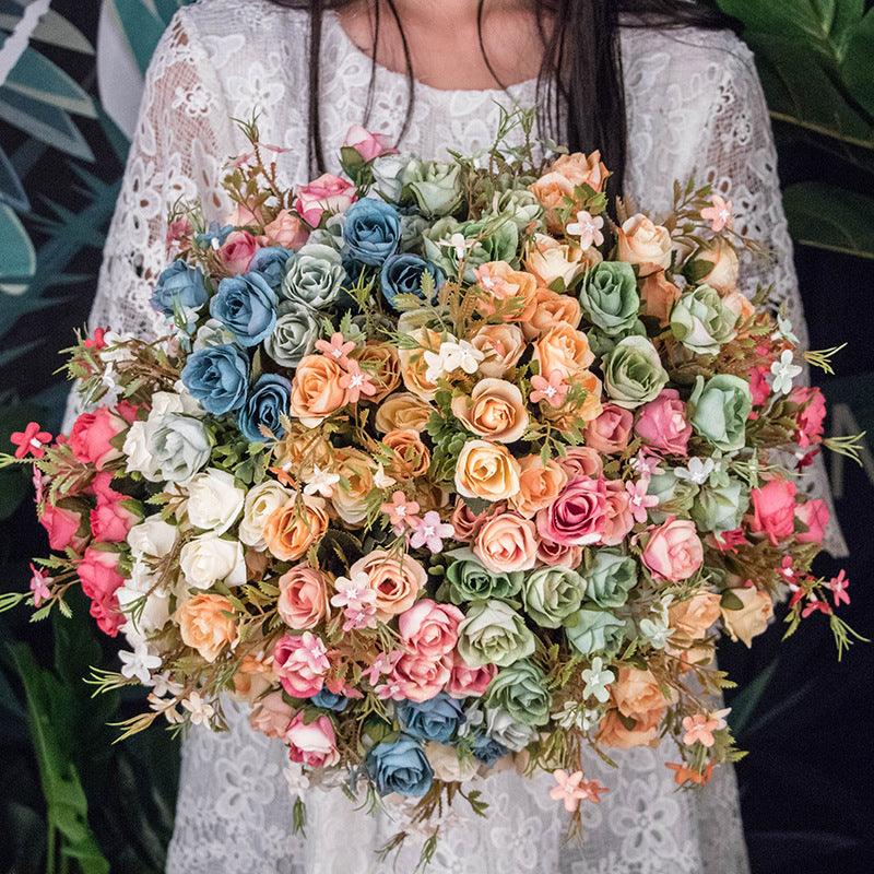 Bulk 11.8" Artificial Roses Bush Flowers Realistic Blossom Bouquet Who ...