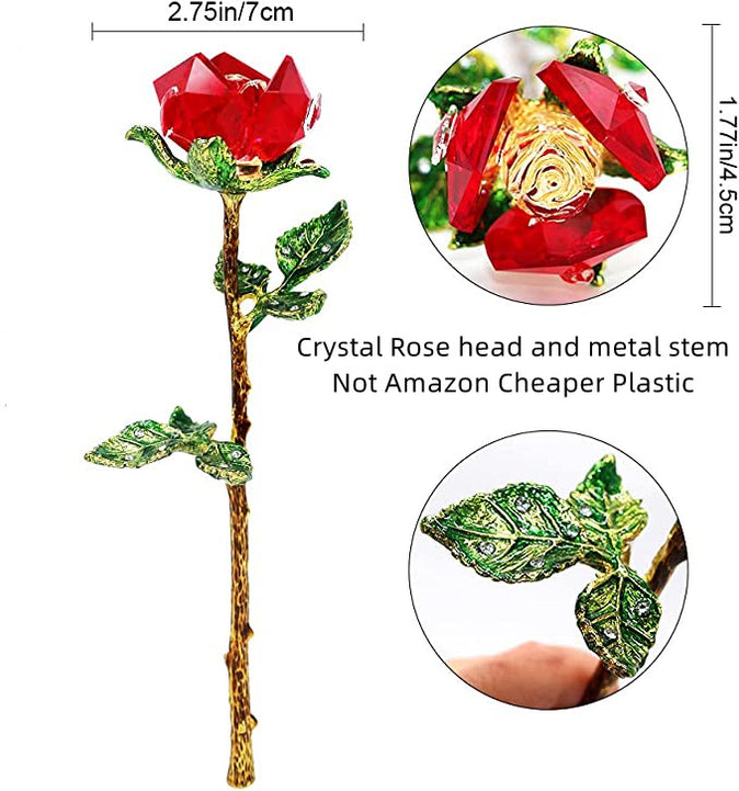 Bulk Exclusive 10 Inch Crystal Roses Gifts with Glass Vase Wholesale ...
